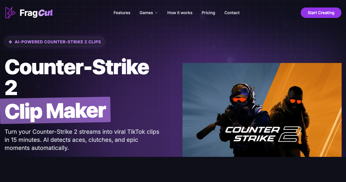 Counter-Strike 2 Clip Maker - AI Auto-Detect | FragCut