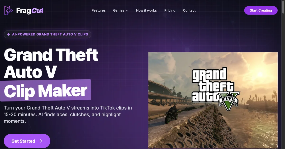 Grand Theft Auto V Clip Maker - AI Auto-Detect | FragCut
